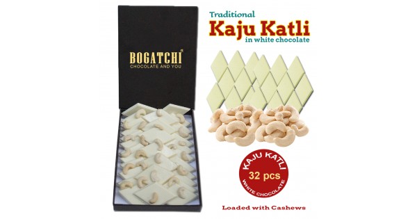Kaju Katli White Chocolate, Goodness Milk and Roasted Cashews - Kaju ...